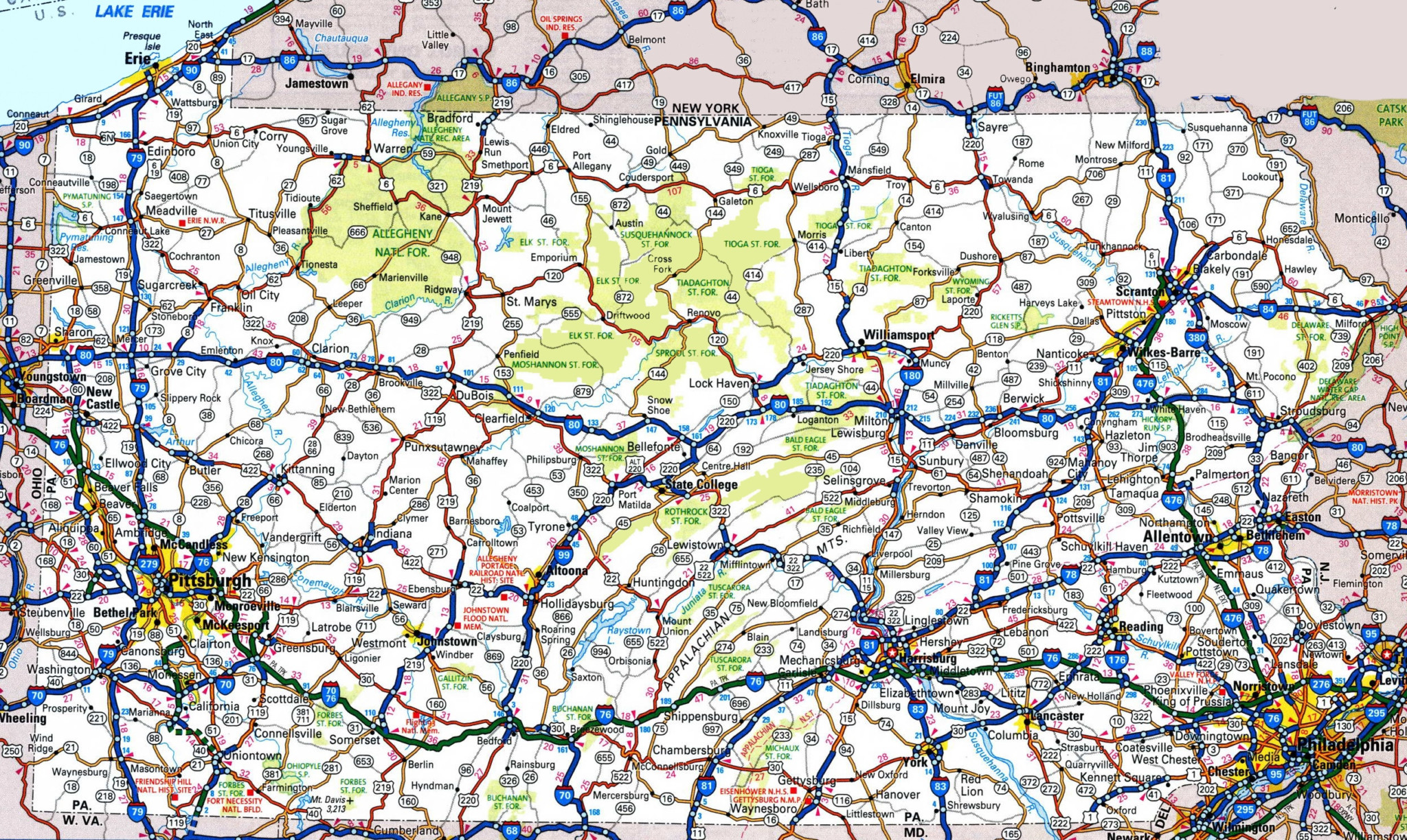 Pennsylvania Road Map – Printable Map of The United States Pennsylvania Road Map – Printable Map of The United States