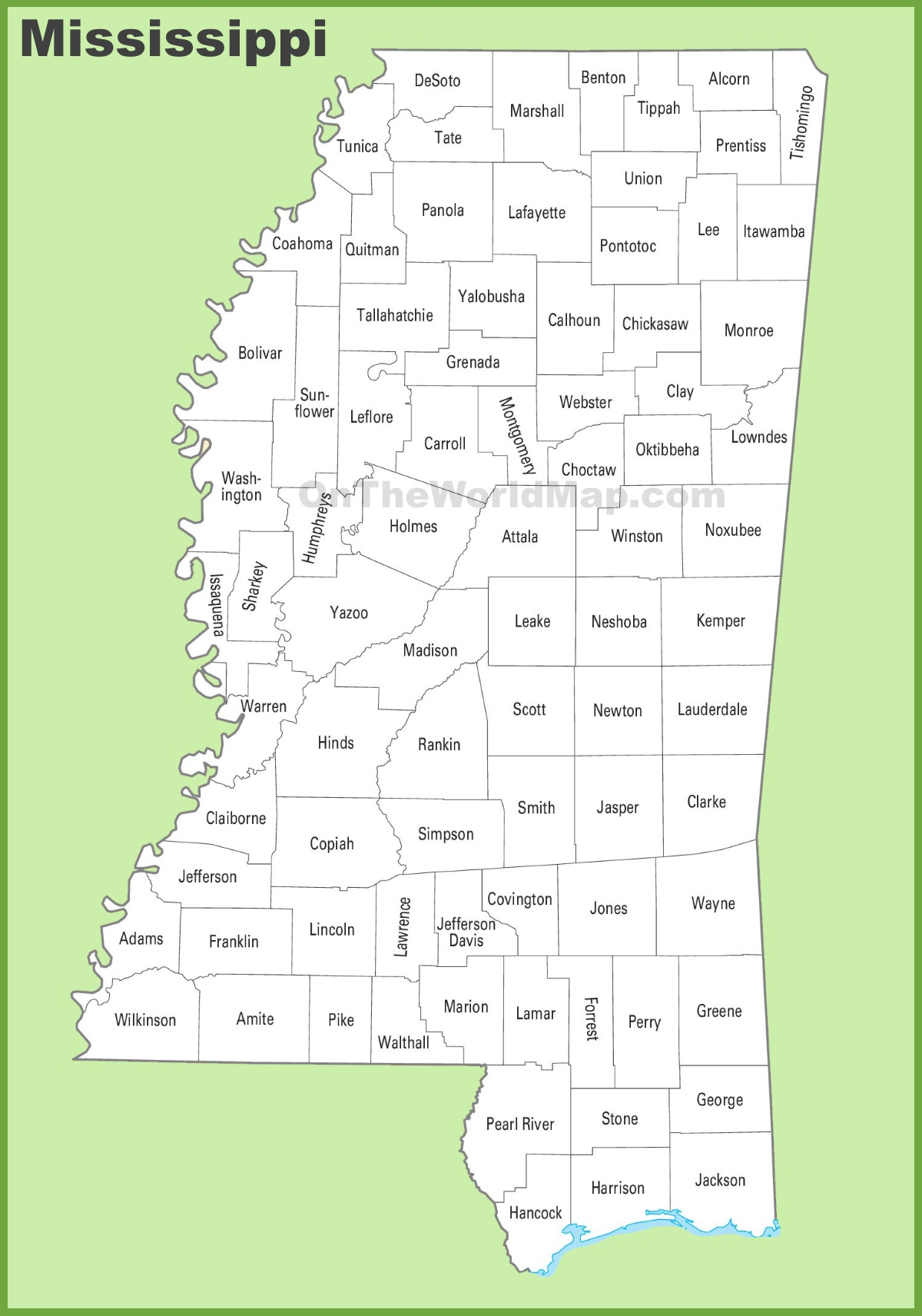 Mississippi County Map Printable Mississippi County Map Printable